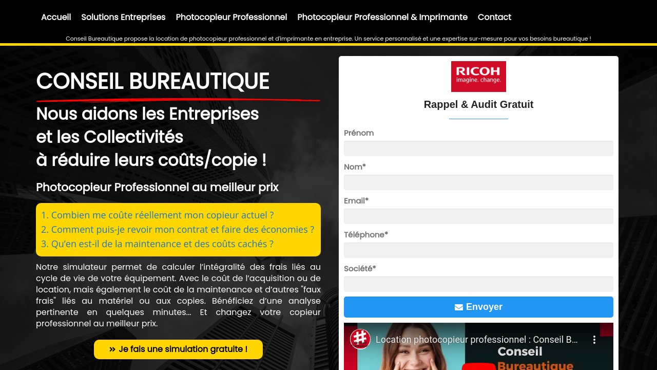 Location de photocopieur et imprimante Ricoh avec le meilleur service